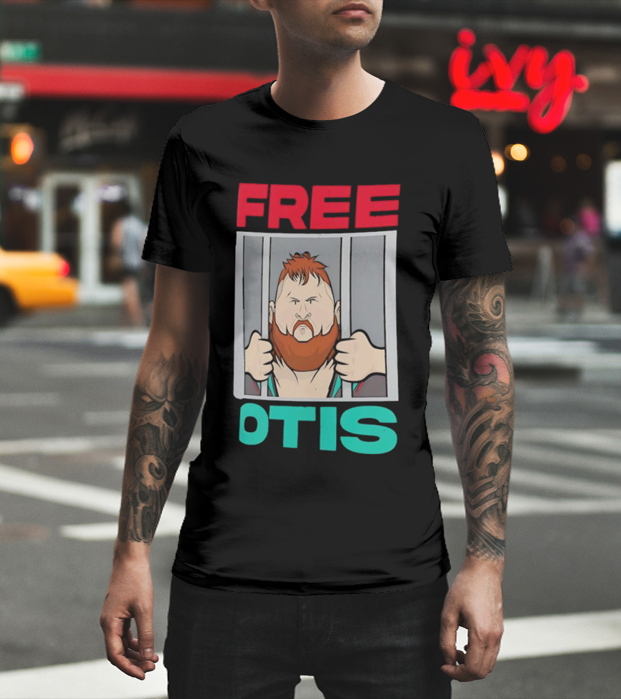 Free Otis Cartoon Nikola Bogojevic Wrestling T-Shirt