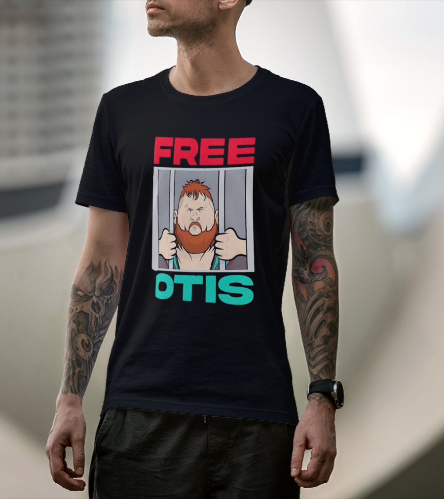 Free Otis Cartoon Nikola Bogojevic Wrestling T-Shirt