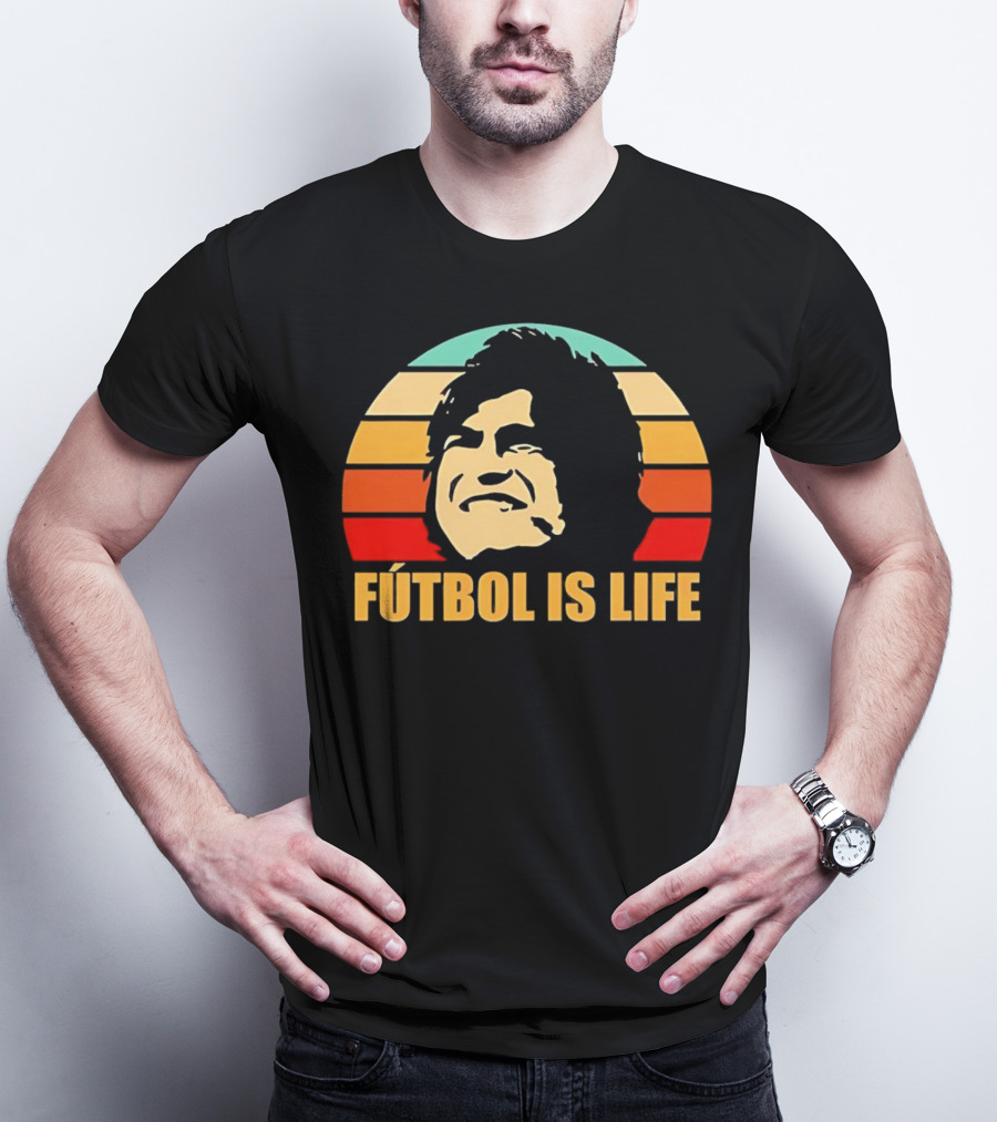 Fútbol Is Life Vintage Retro Sunset T-Shirt