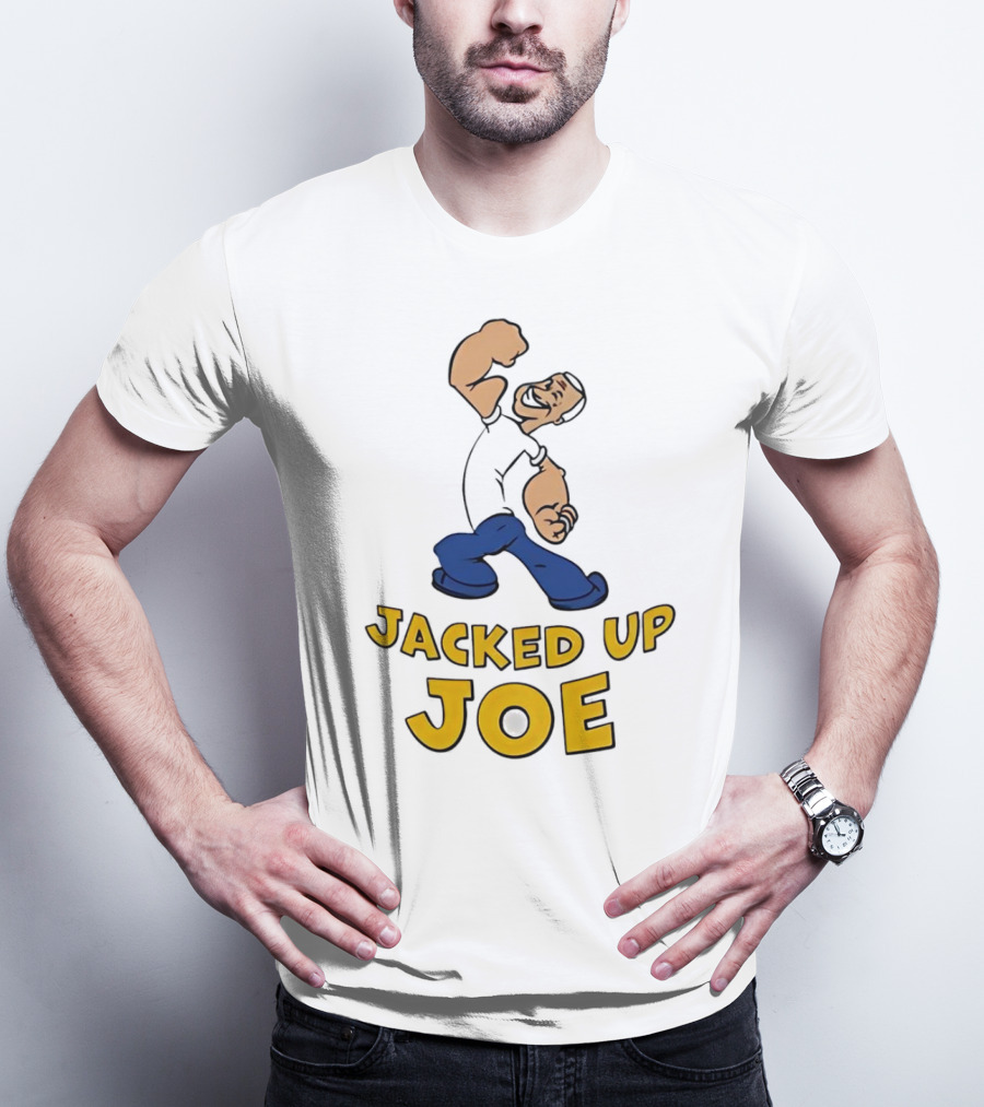 Jacked Up Joe Cartoon Flexing Character T-Shirt