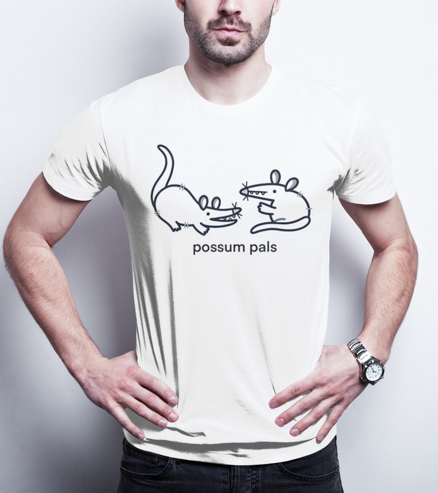 Opossum Pals Playful Cartoon Duo T-Shirt