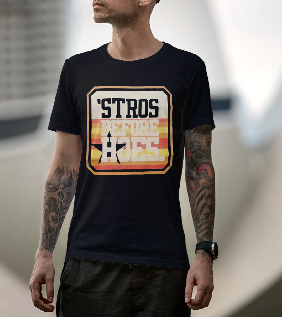 'Stros Before Hoes Houston Astros Star Retro T-Shirt