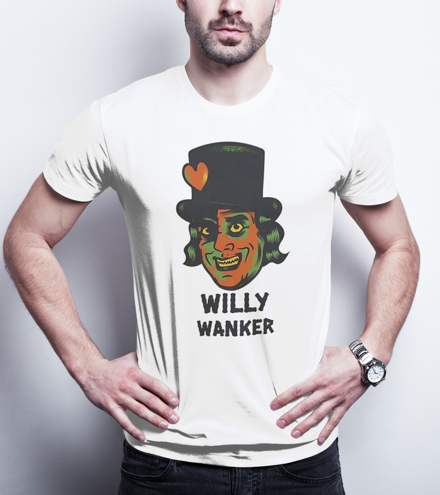 Willy Wanker Orange Heart Character T-Shirt