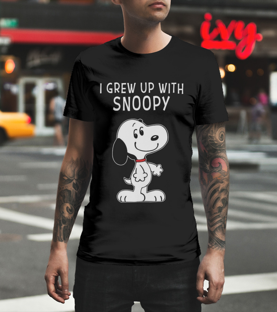 I Grew Up With Snoopy Peanuts Character Nostalgic Fun T-Shirt