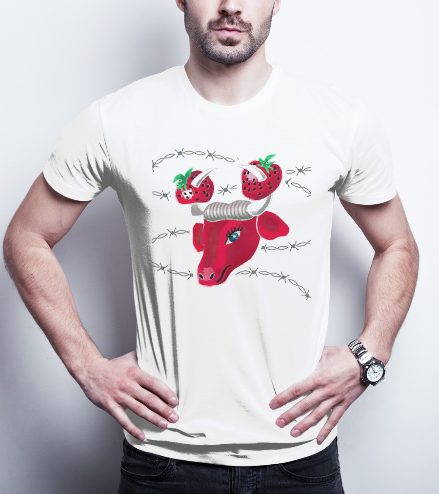 Strawberry Bull Barbed Horns T-Shirt