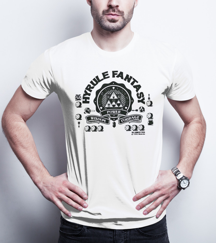 Hyrule Fantasy The Legend Of Zelda Wisdom Power Courage T-Shirt