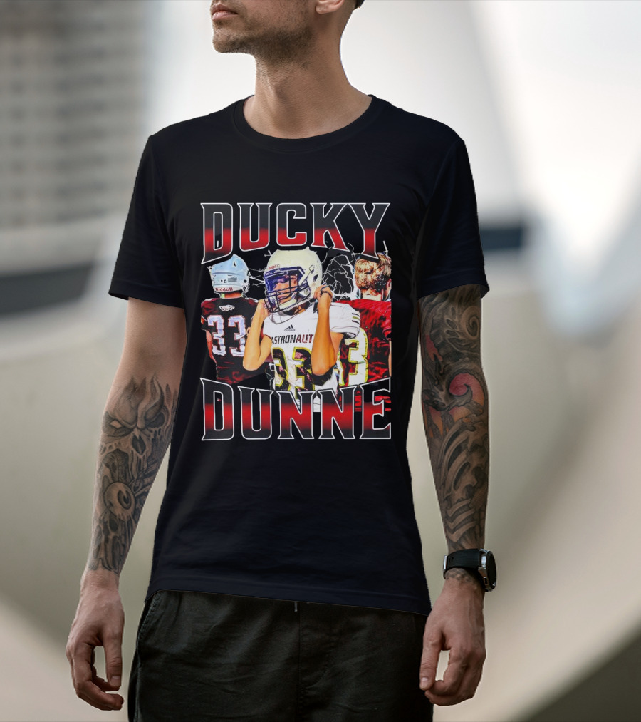 Ducky Dunne Astronaut 33 Football Player T-Shirt