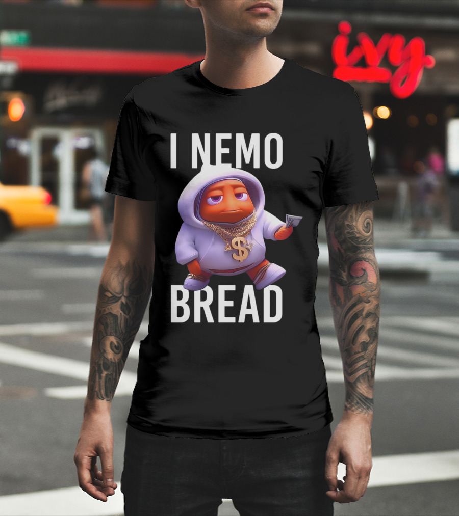I Nemo Bread Cartoon Parody With Blinged-Out Fish In T-Shirt