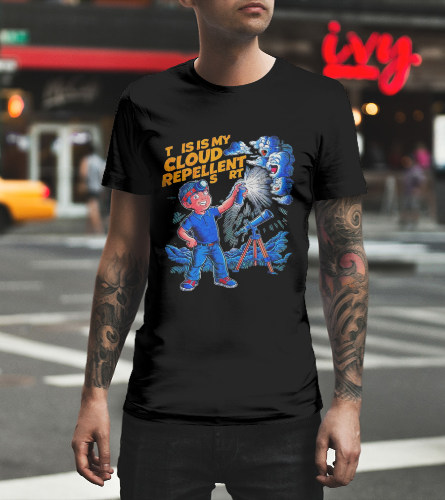 Funny Stargazing With Cloud Repellent Spray And Telescope T-Shirt