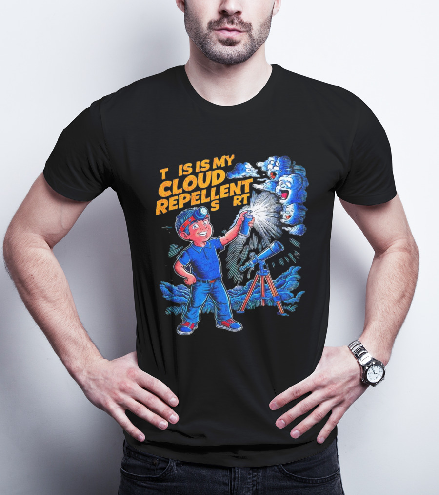 Funny Stargazing With Cloud Repellent Spray And Telescope T-Shirt