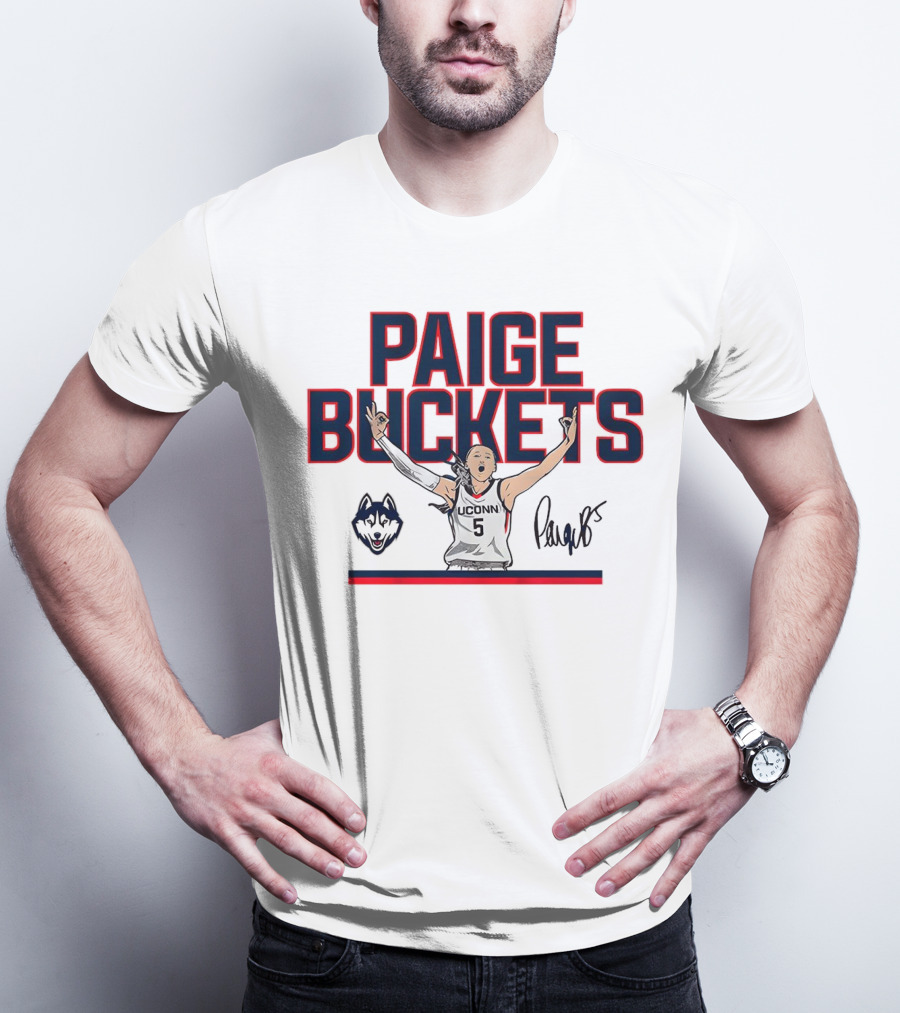 UConn Paige Bueckers Buckets Huskies Basketball Signature T-Shirt
