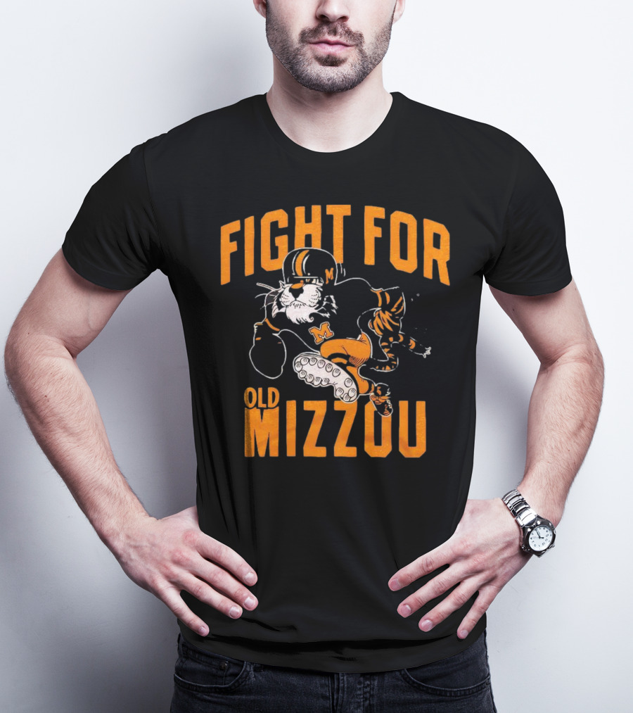 Fight For Old Mizzou Football Mascot In Action T-Shirt