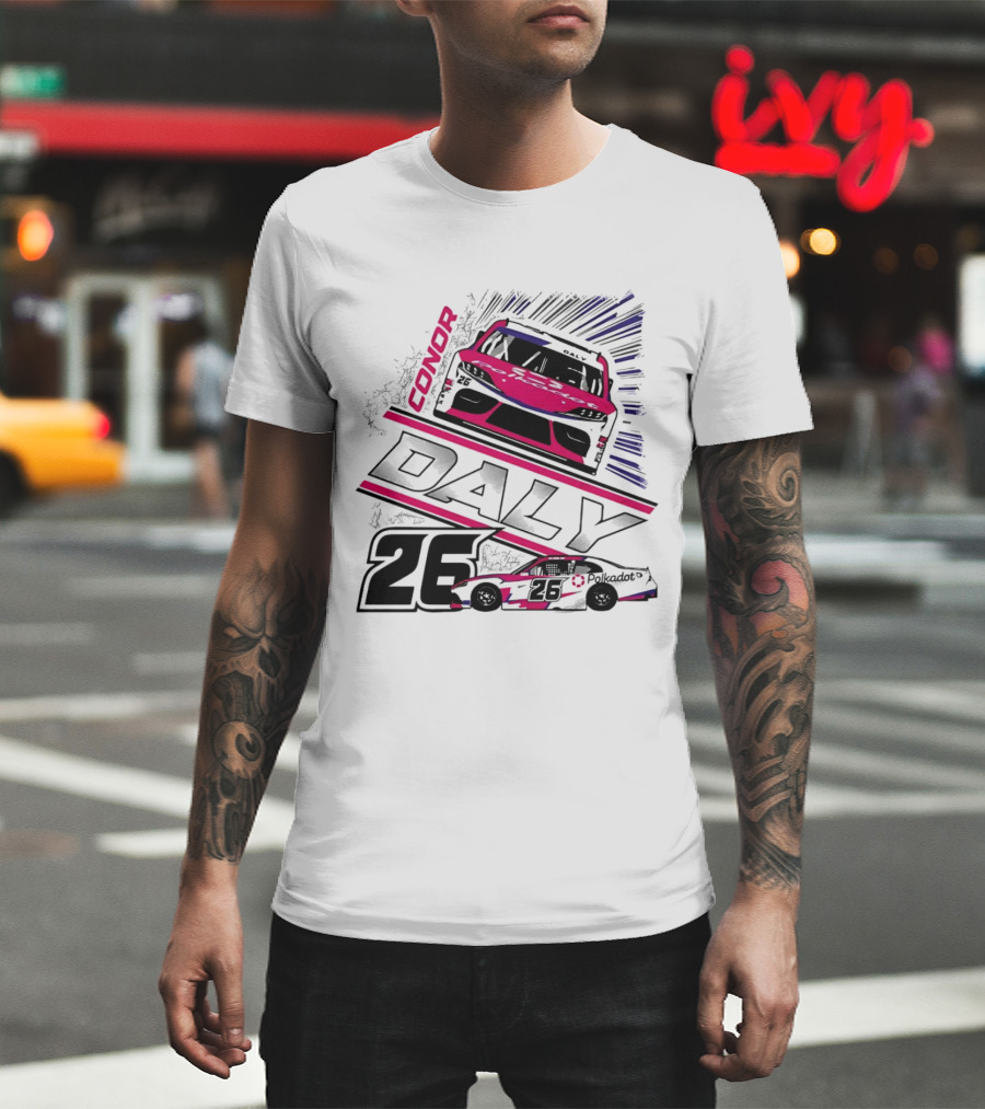 Conor Daly 26 Polkadot Racing Car T-Shirt