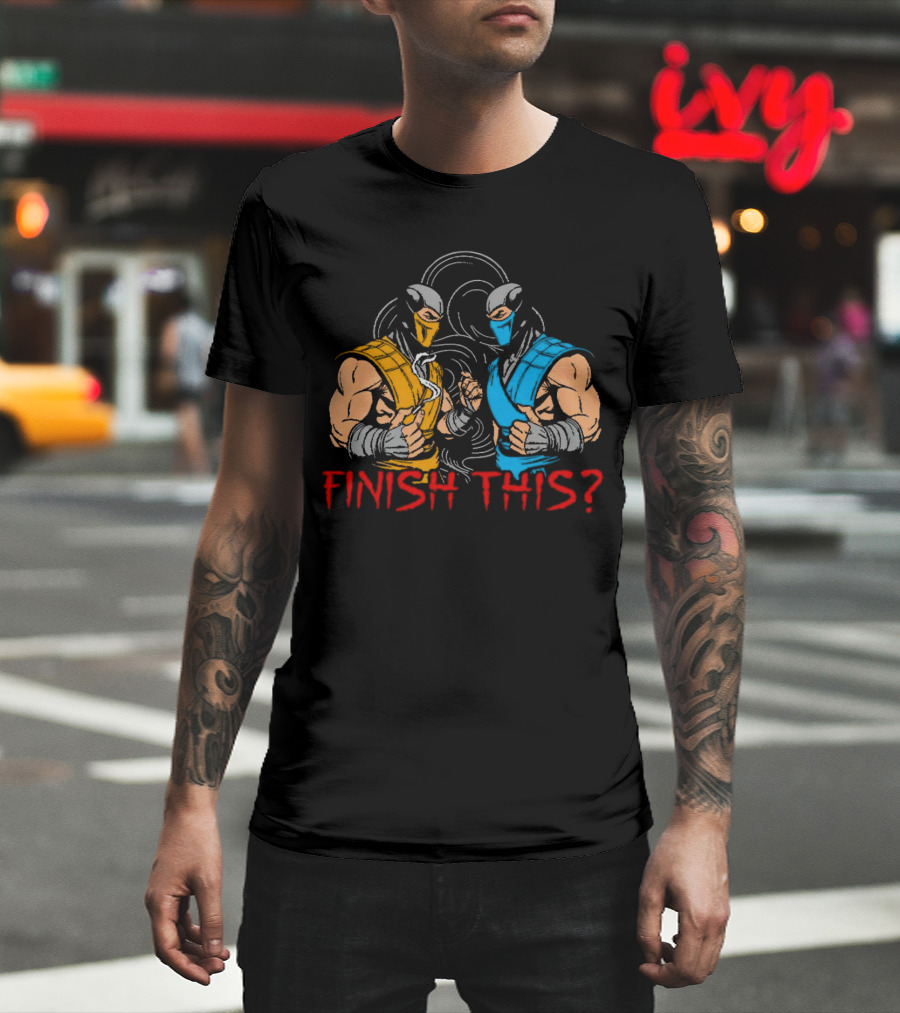 Finish This Mortal Kombat Smoke Sub-Zero Scorpion Showdown T-Shirt