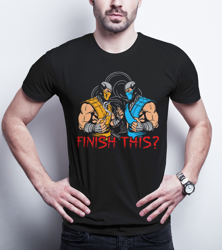 Finish This Mortal Kombat Smoke Sub-Zero Scorpion Showdown T-Shirt