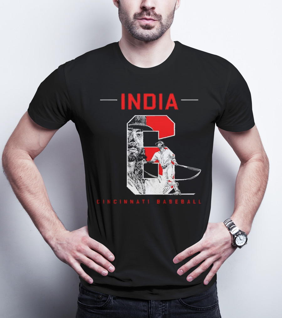 India Cincinnati Baseball Player T-Shirt