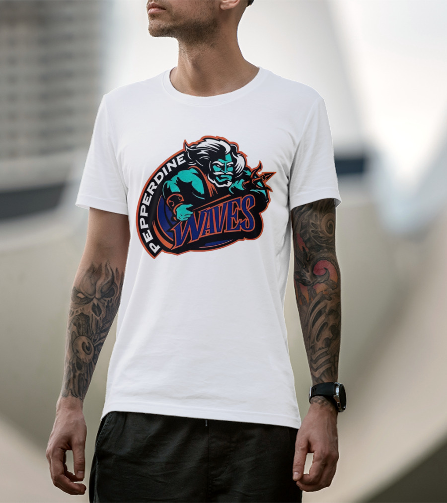 Pepperdine Waves 1997 Retro Logo Warrior T-Shirt