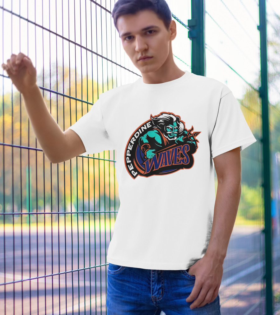 Pepperdine Waves 1997 Retro Logo Warrior T-Shirt
