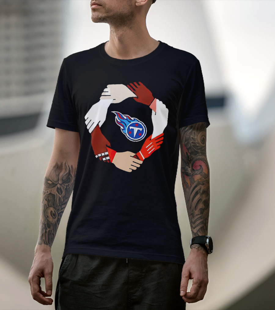 Tennessee Titans Unity Logo Hands Circle T-Shirt