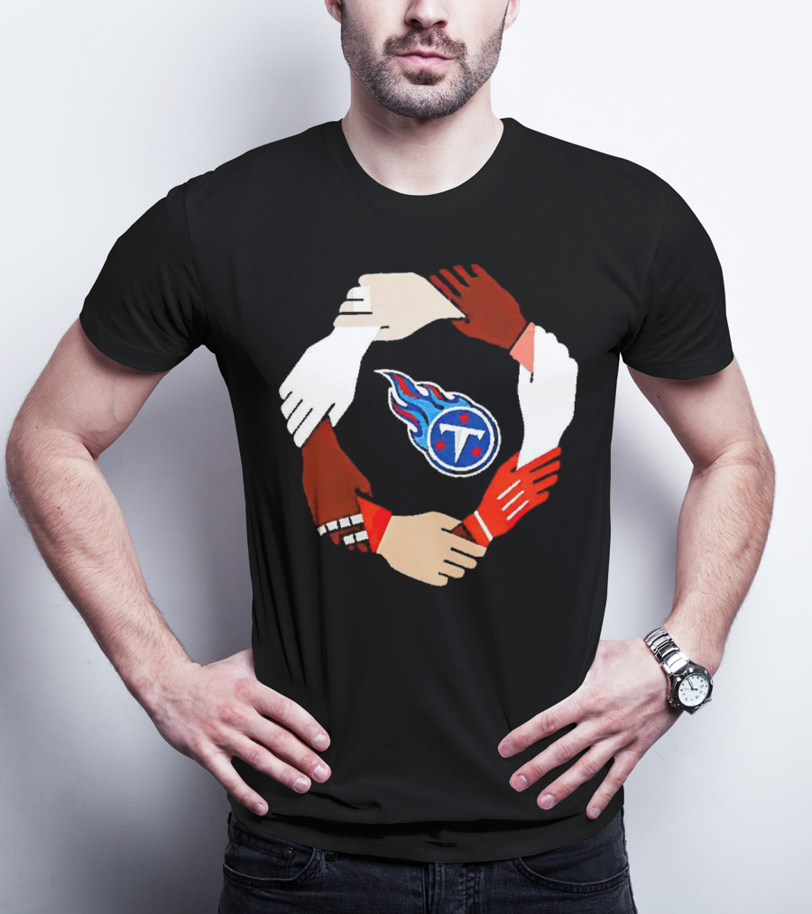 Tennessee Titans Unity Logo Hands Circle T-Shirt