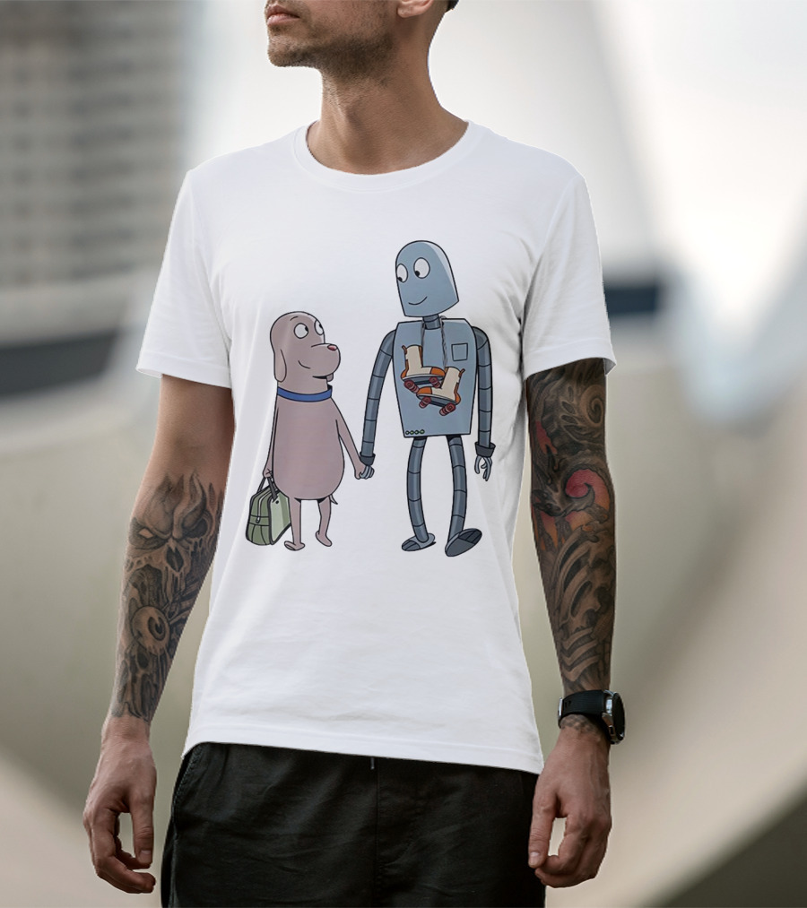Companionship Adventure: Robot And Dog Journey T-Shirt