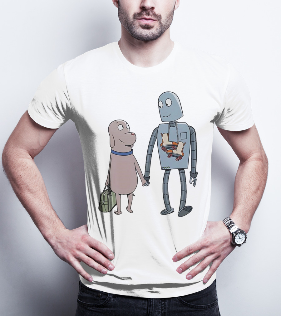 Companionship Adventure: Robot And Dog Journey T-Shirt