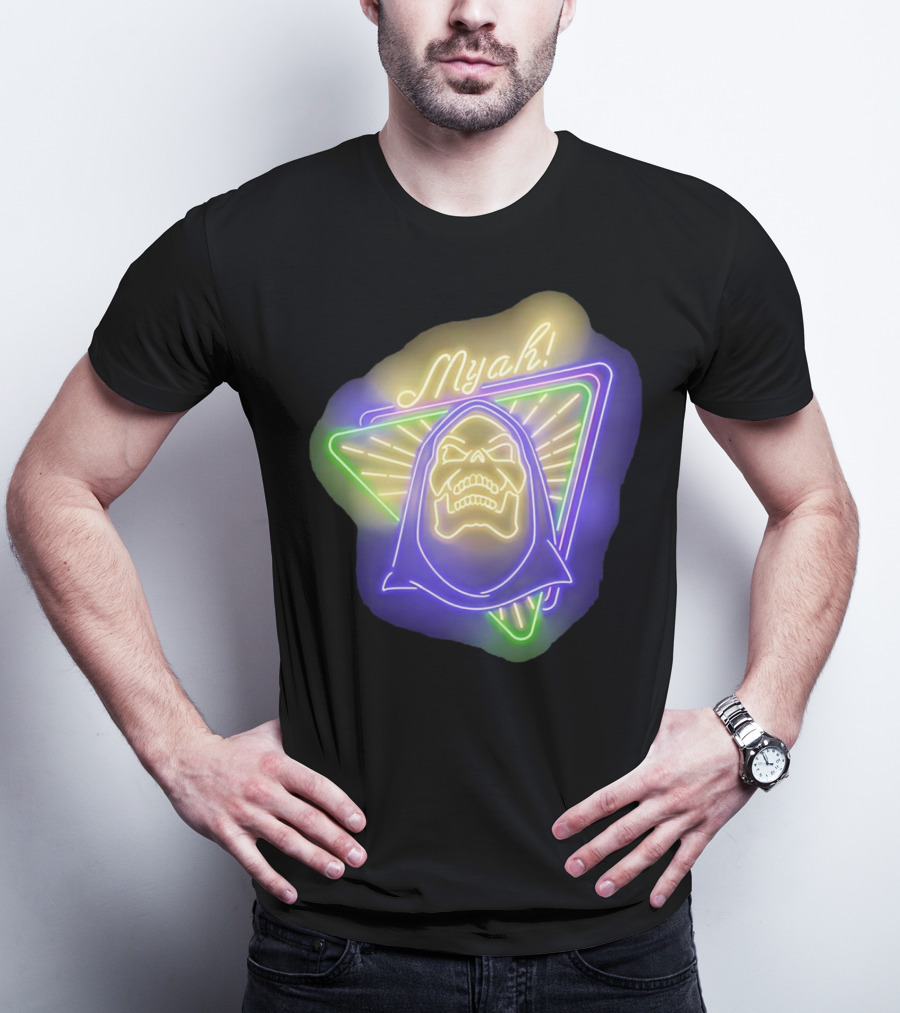 Skeletor Neon Myah Retro 80s Glowing Triangle T-Shirt