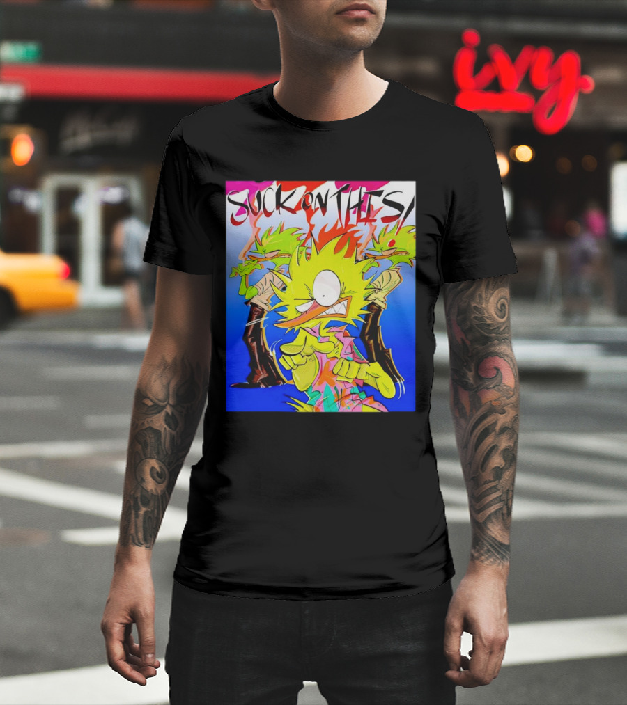 Suck On This Rugrats Reptar And Chuckie Cartoon T-Shirt