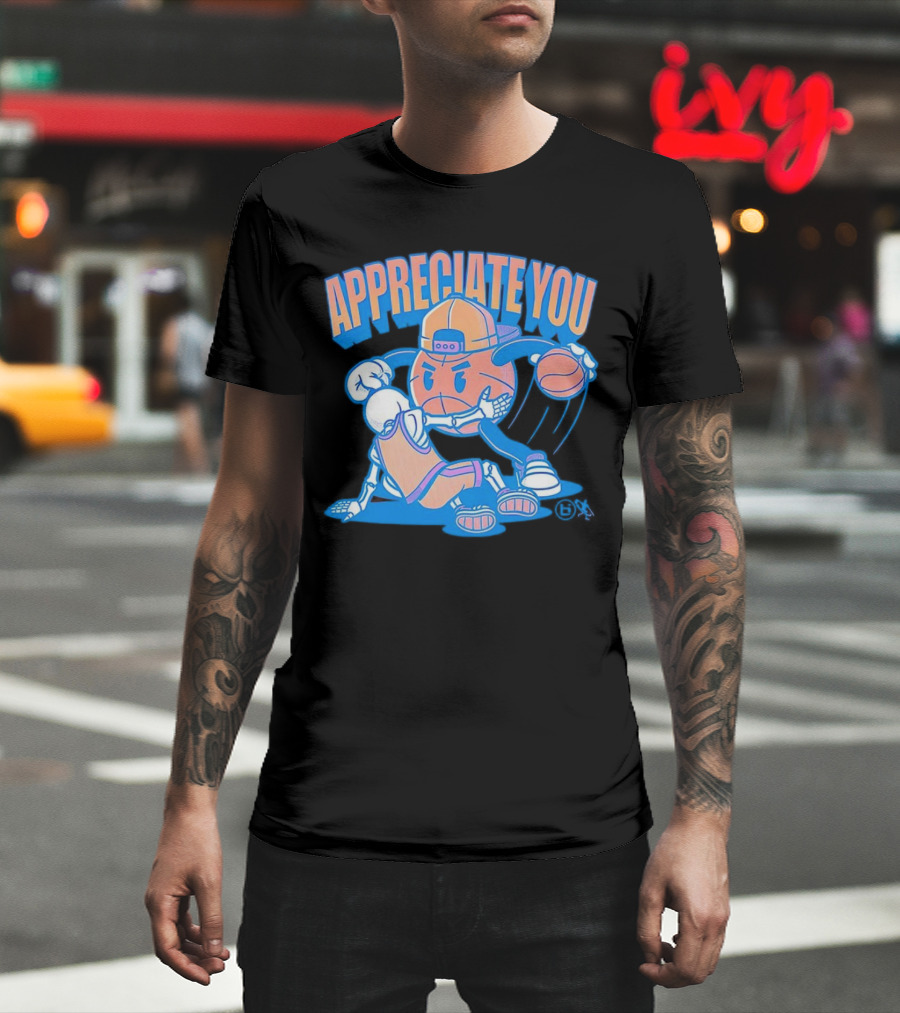 Ballislife Appreciate You Basketball Cartoon T-Shirt