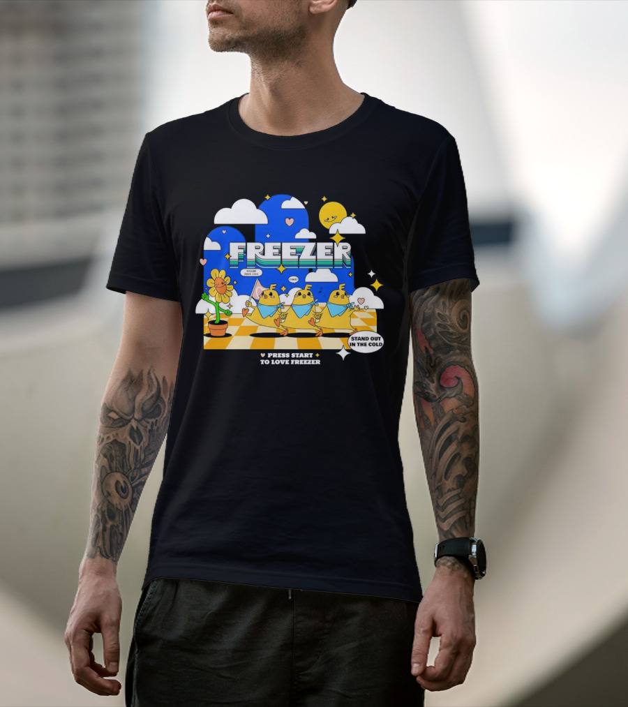 Press Start To Love Freezer Stand Out In The Cold 본체의 차가운 감성 T-Shirt