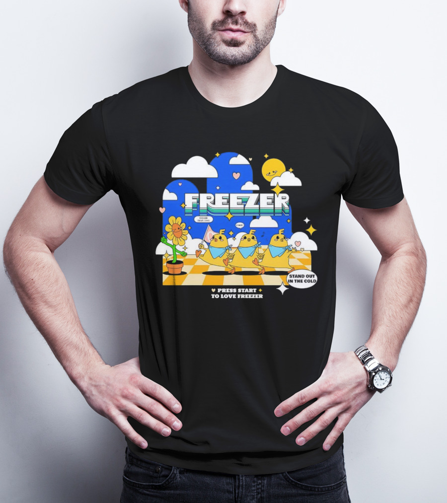 Press Start To Love Freezer Stand Out In The Cold 본체의 차가운 감성 T-Shirt