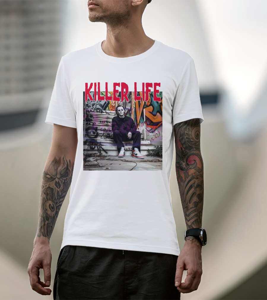 Michael Myers Killer Life Halloween Graffiti Steps T-Shirt