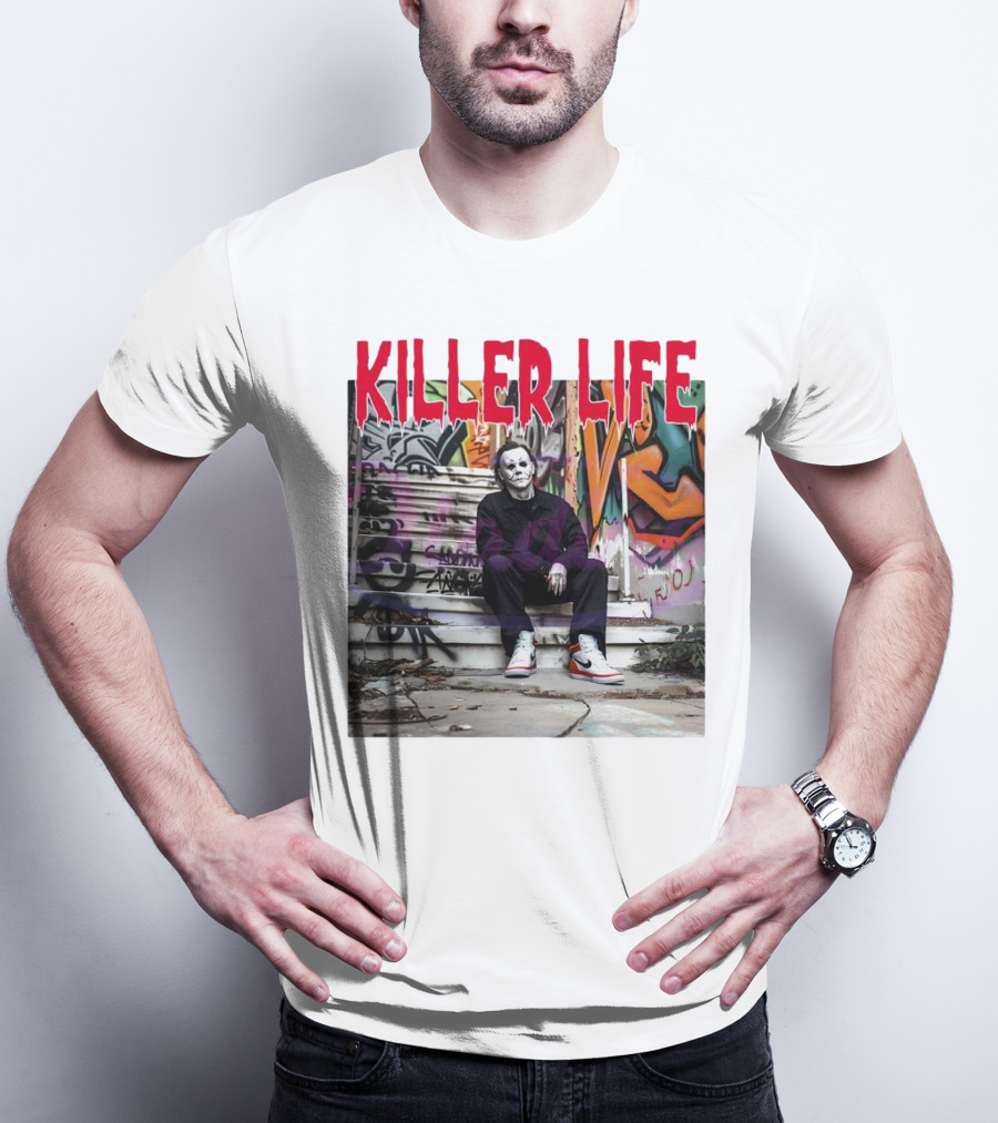 Michael Myers Killer Life Halloween Graffiti Steps T-Shirt
