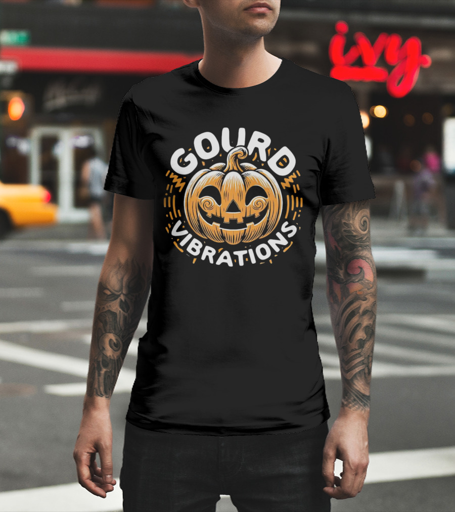 Gourd Vibrations Pumpkin Jack-O'-Lantern T-Shirt