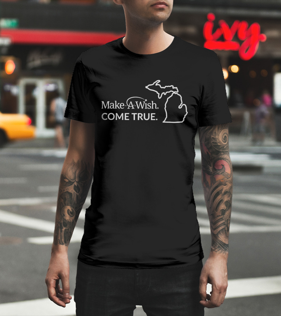 Make-A-Wish Come True Michigan Outline T-Shirt