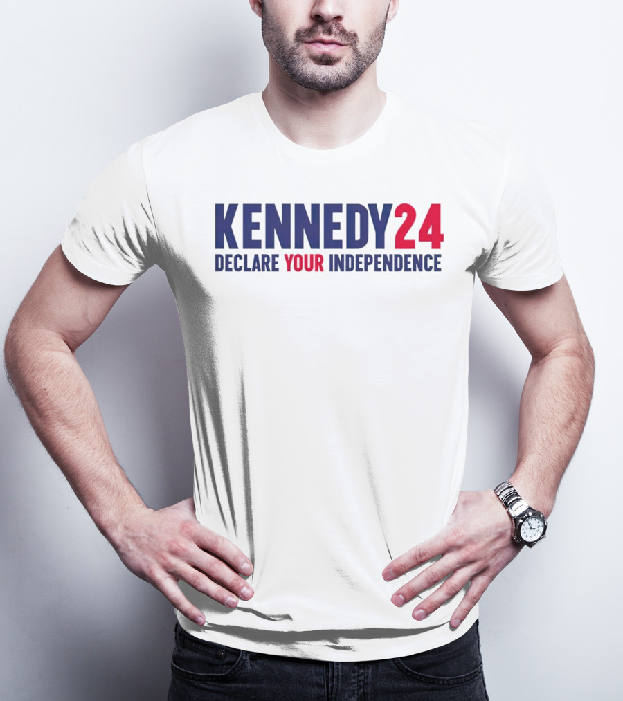 Kennedy 24 Declare Your Independence Bold Patriotic Message T-Shirt