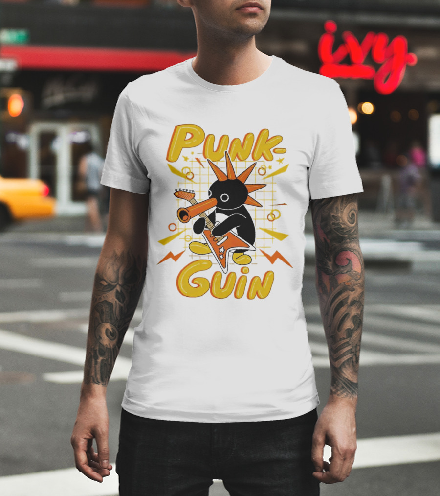 Punk-Guin Penguins Playing Musical Punk Guin T-Shirt