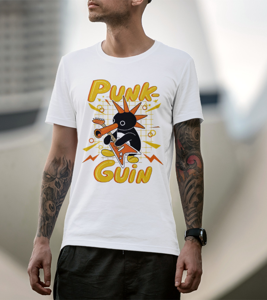 Punk-Guin Penguins Playing Musical Punk Guin T-Shirt