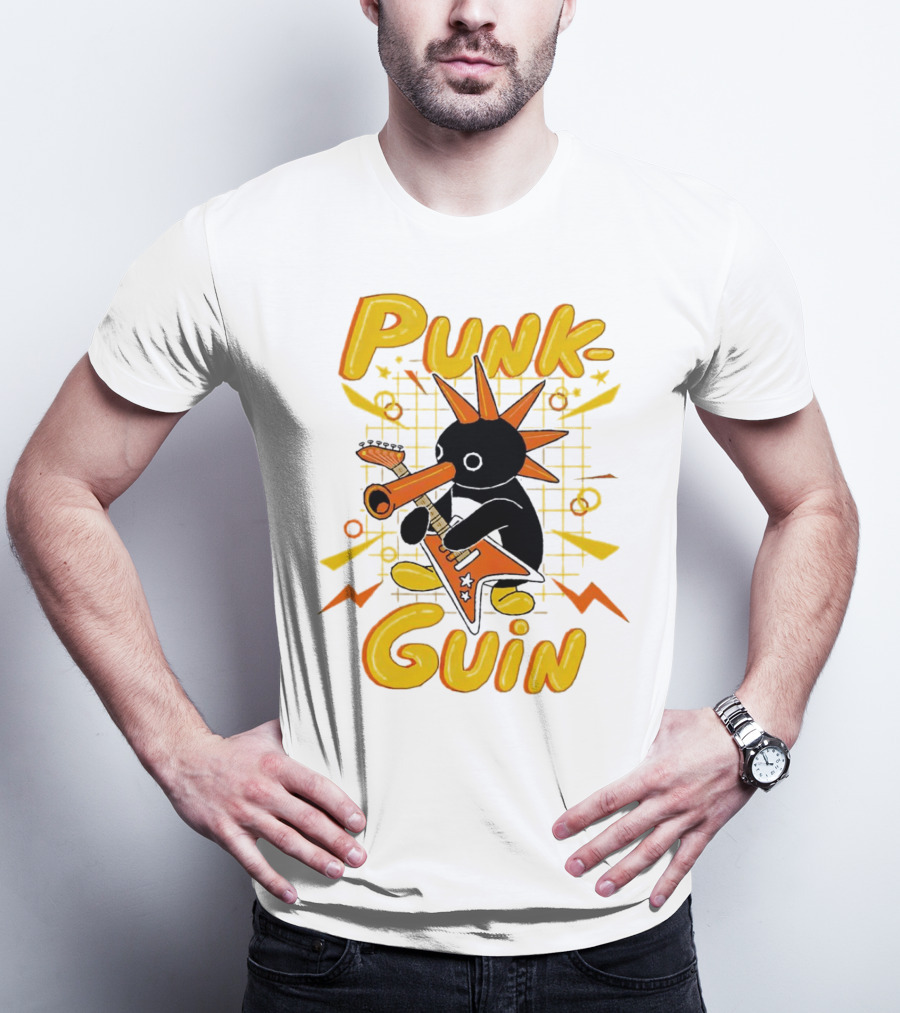 Punk-Guin Penguins Playing Musical Punk Guin T-Shirt