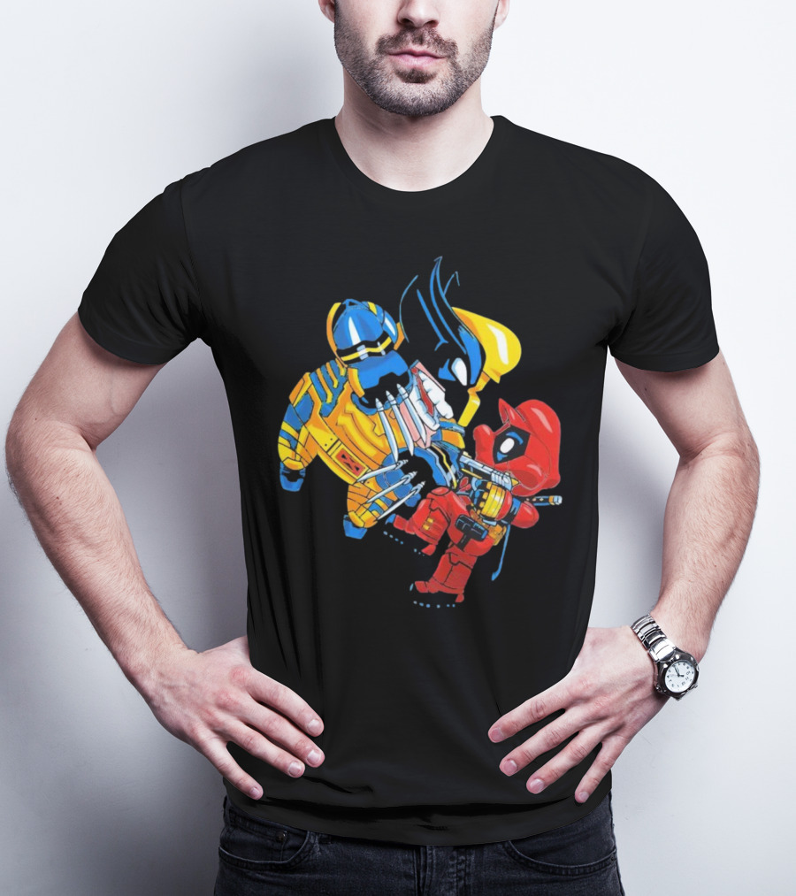 Wario And Mario As Wolverine And Deadpool Face-Off In Colorful Crossover T-Shirt