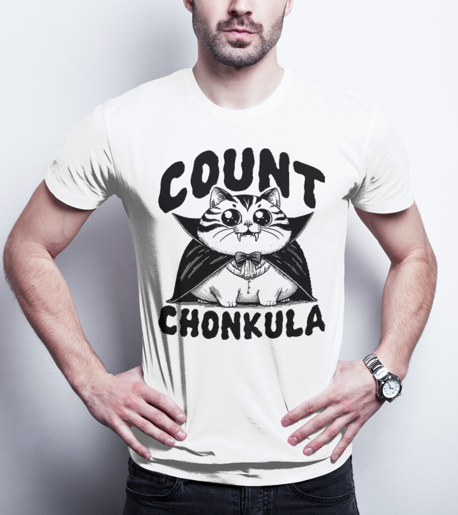 Count Chonkula Cat In Vampire Costume T-Shirt