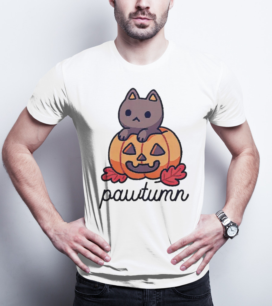 Halloween Cat Pawtumn Pumpkin T-Shirt