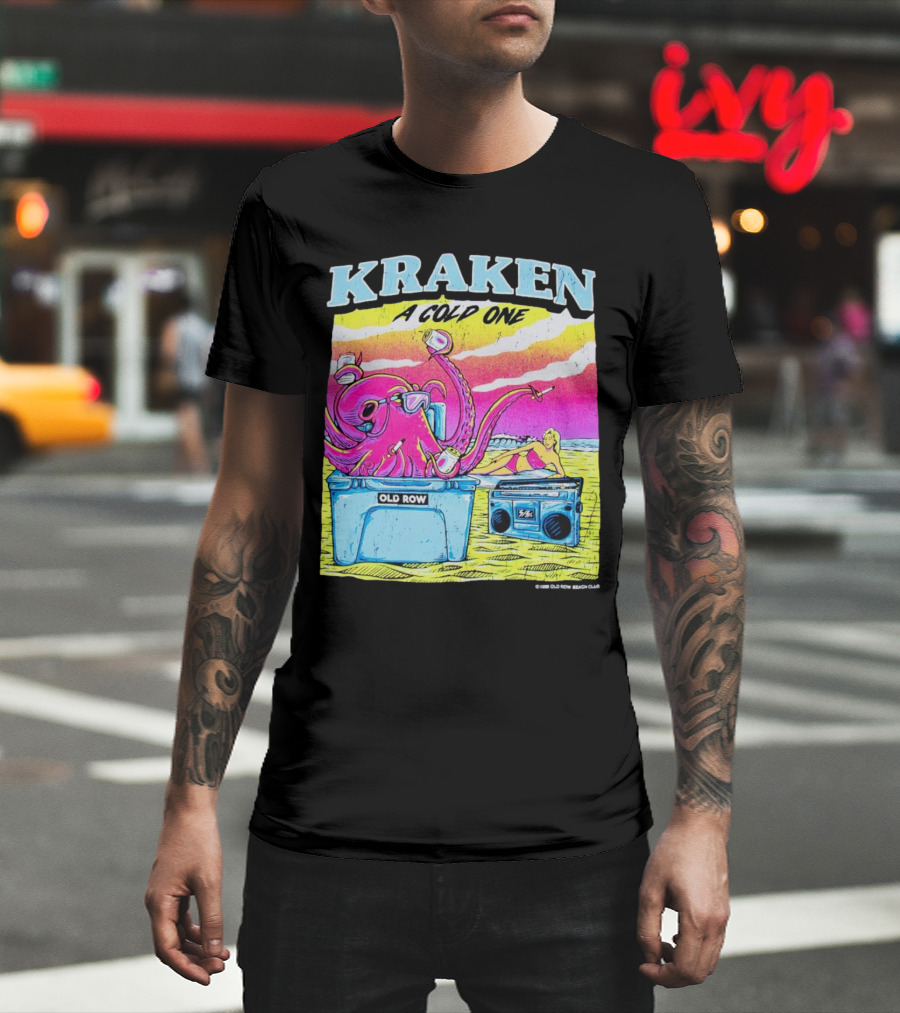 KRAKEN A COLD ONE OLD ROW BEACH CLUB T-Shirt