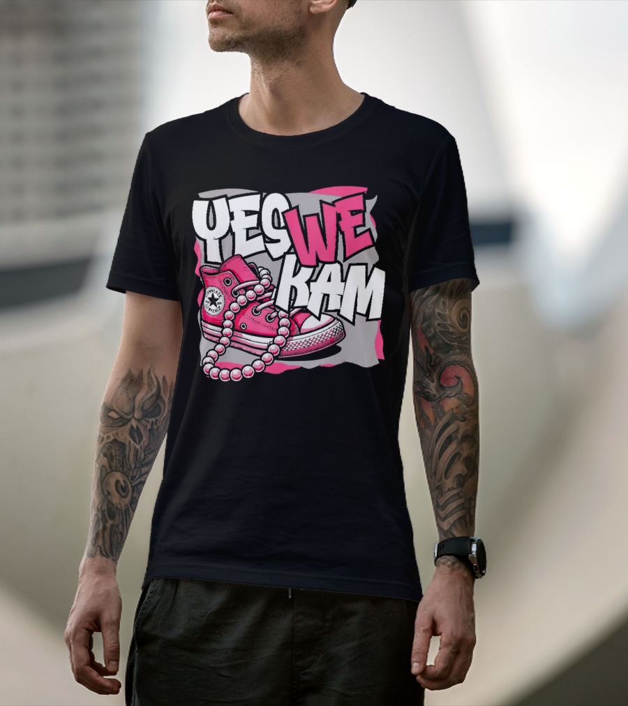 Yes We Kam Madam Shoes And Pearls Converse Sneakers T-Shirt