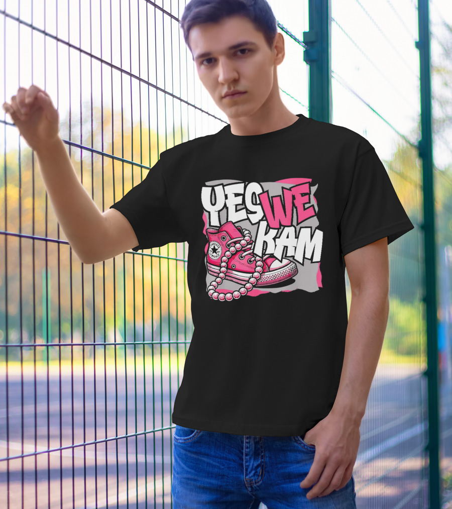Yes We Kam Madam Shoes And Pearls Converse Sneakers T-Shirt