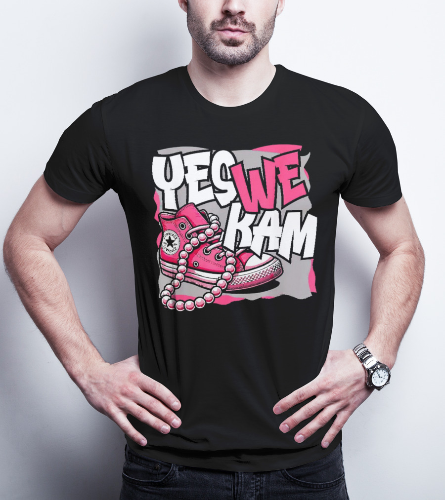Yes We Kam Madam Shoes And Pearls Converse Sneakers T-Shirt