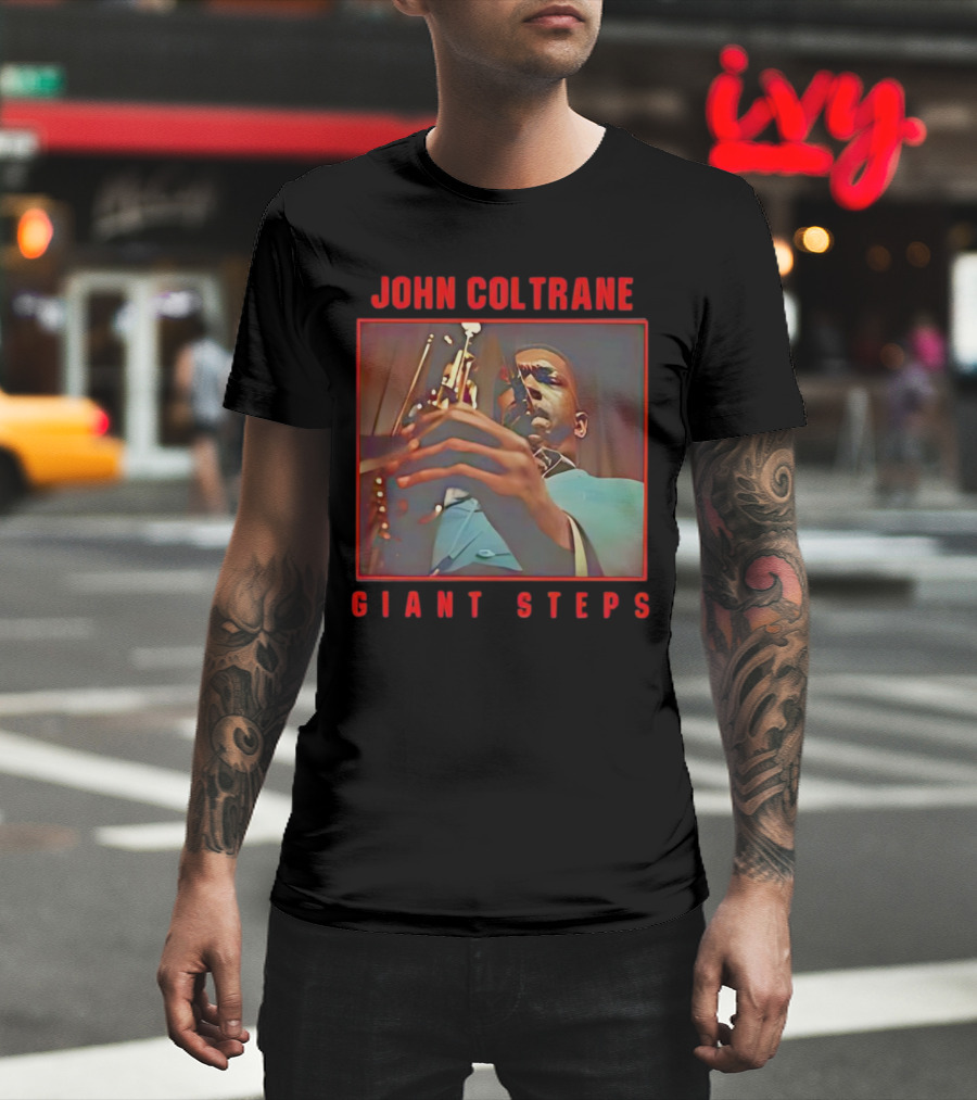 John Coltrane Giant Steps Album Cover Saxophone Iconic Jazz Image T-Shirt