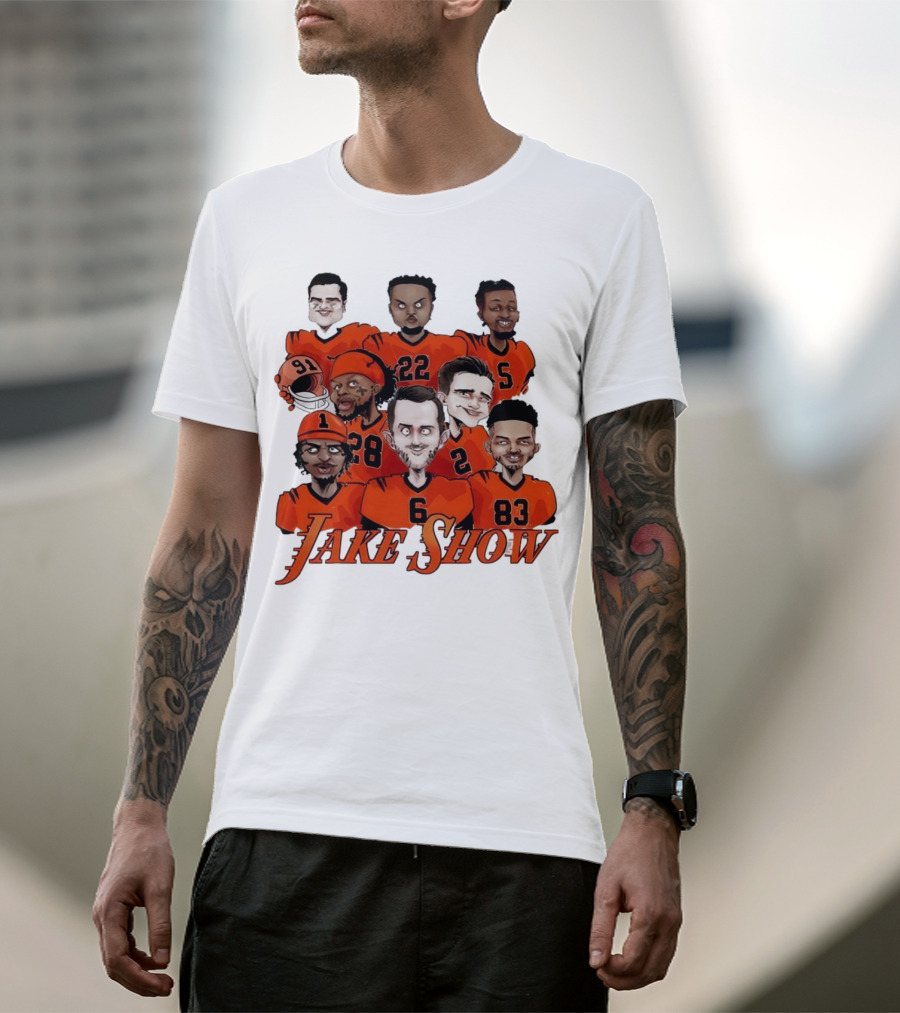 Jake Show Cartoon Cincinnati Bengals Football Players T-Shirt