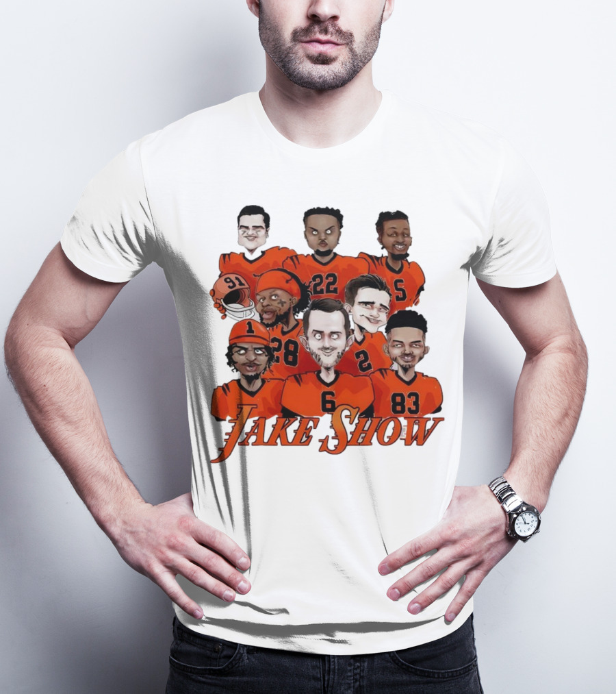 Jake Show Cartoon Cincinnati Bengals Football Players T-Shirt