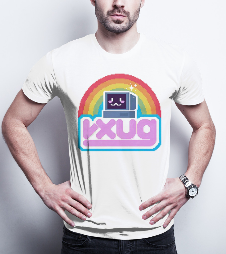 Rainbow Vxug Pixel Art Retro Computer T-Shirt